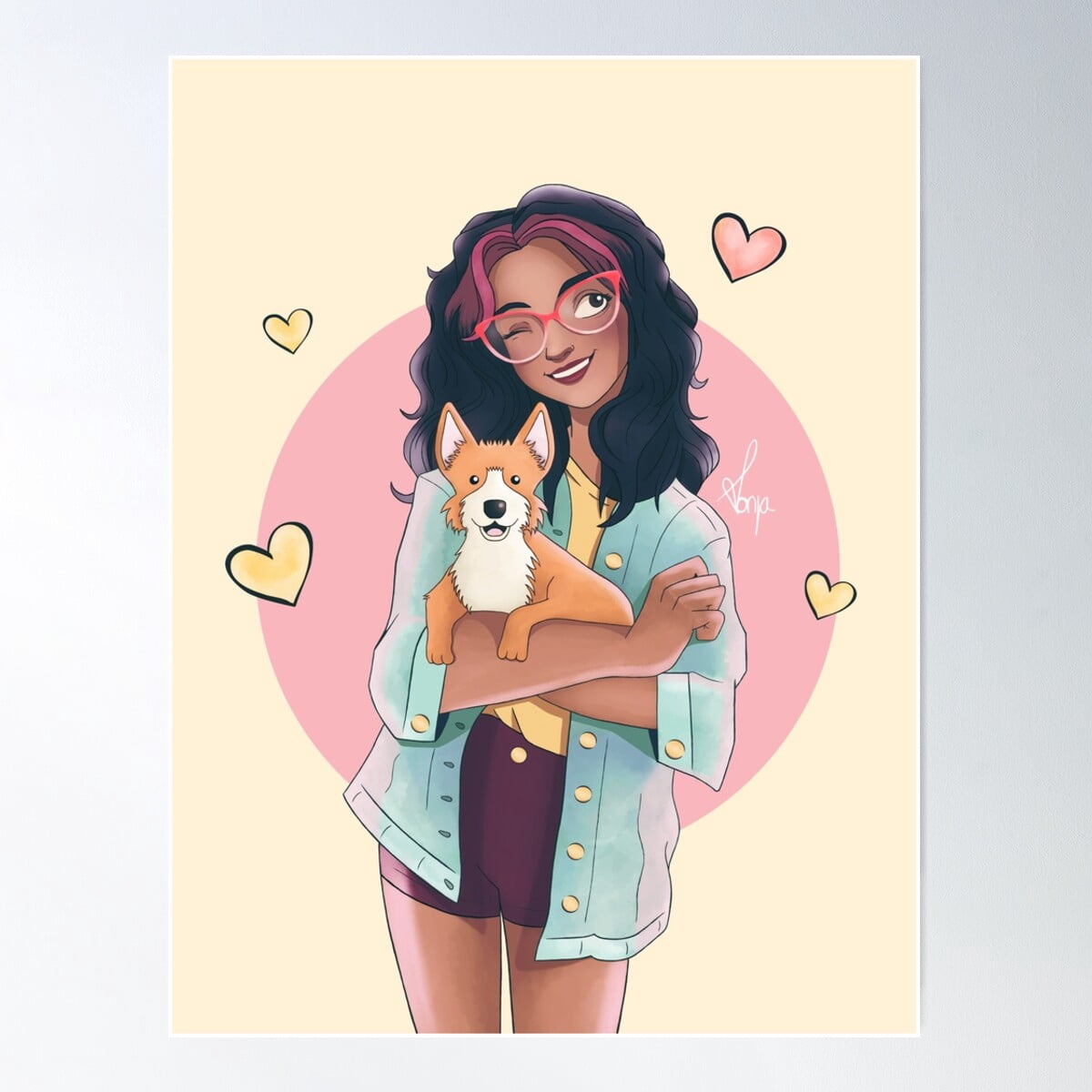 Stephanie Beatriz & Little Dog Banjo Poster Wall Art, Modern Wall Decor ...