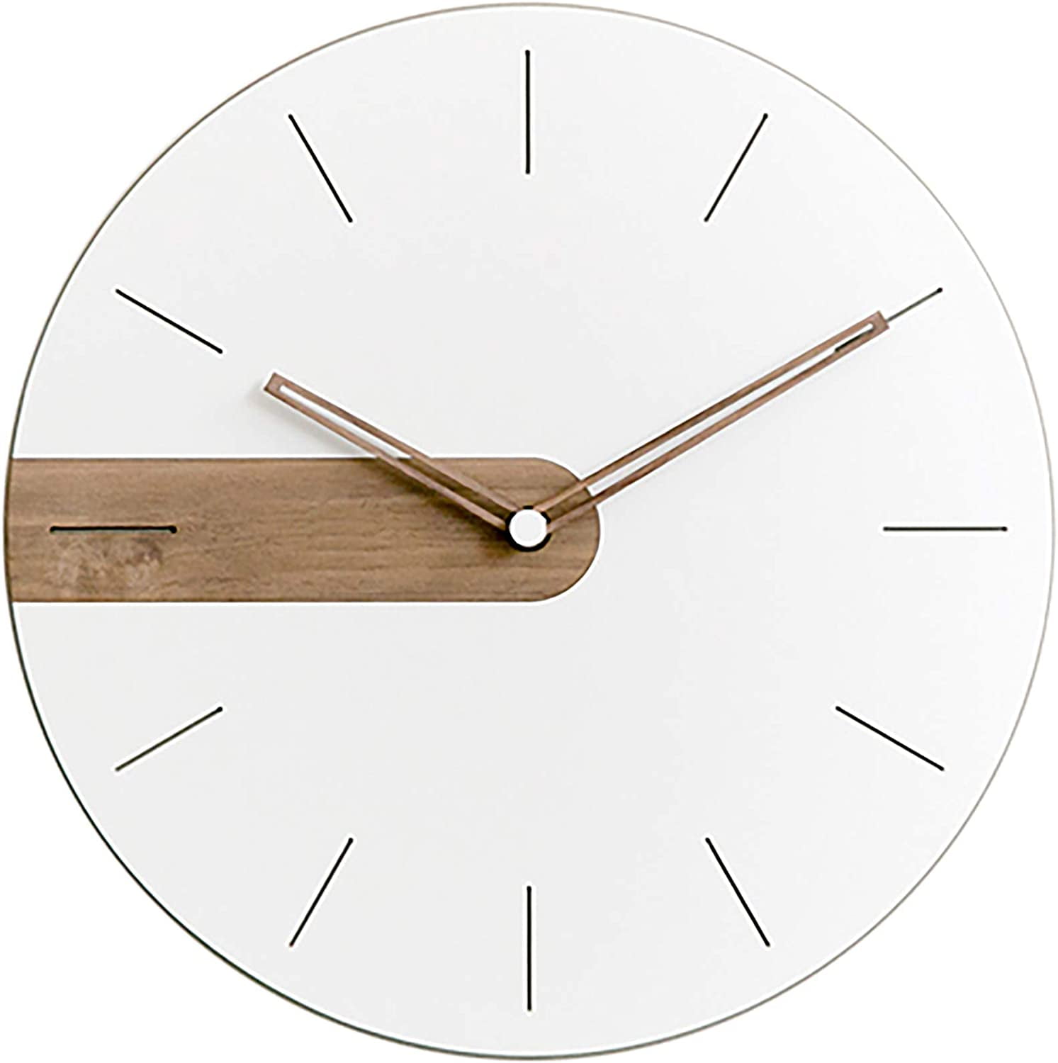 Stephanie Imports Modern Minimalist Exposed Wood Silent Wall Clock ...