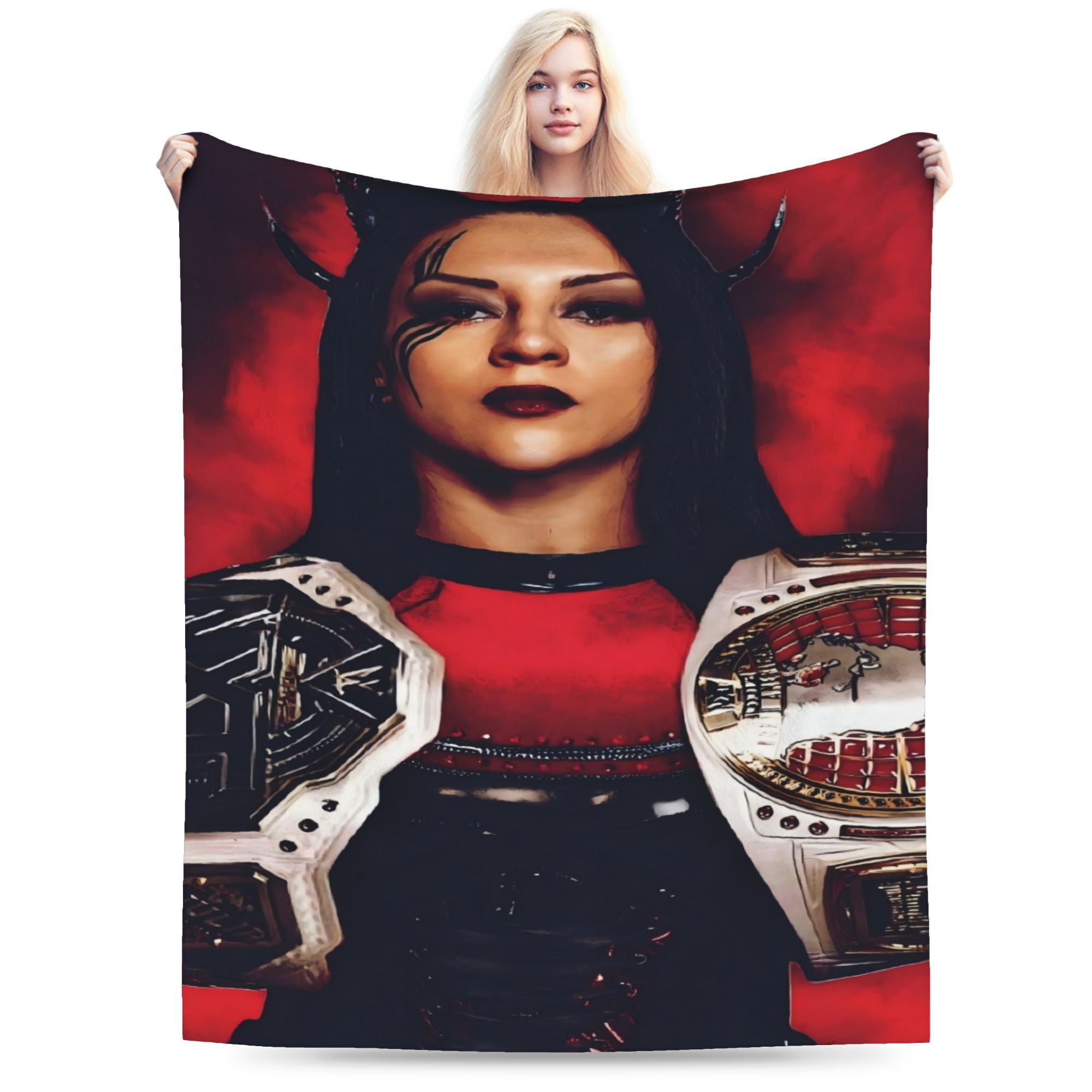 Stephanie Vaquer Wrestling Championship Belt Design Throw Blanket ...