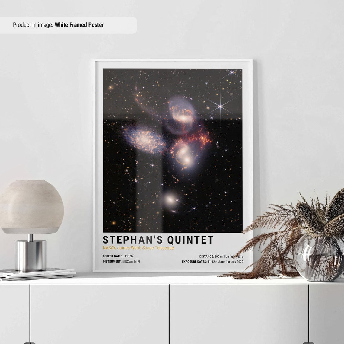 Stephans Quintet Poster Space Posters James Webb Poster Space Wall Art ...