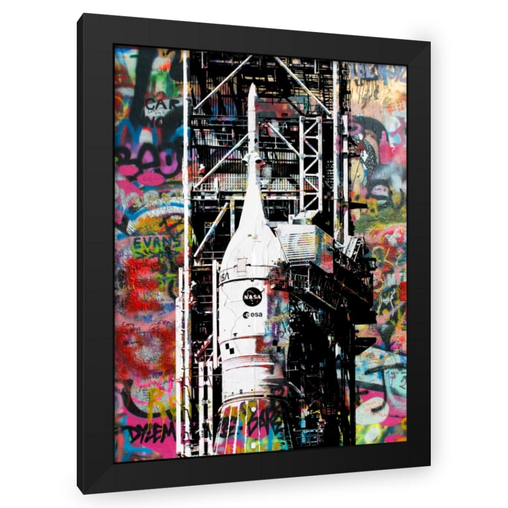 Stephen Chambers 12x14 Black Modern Wood Framed Wall Art Titled - Moon ...