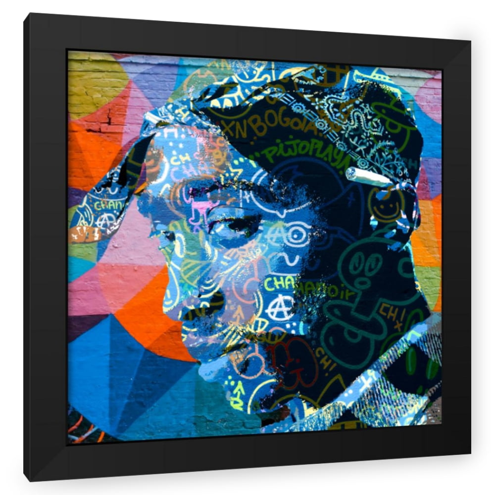 Stephen Chambers 15x15 Black Modern Wood Framed Wall Art Titled - Tupac ...