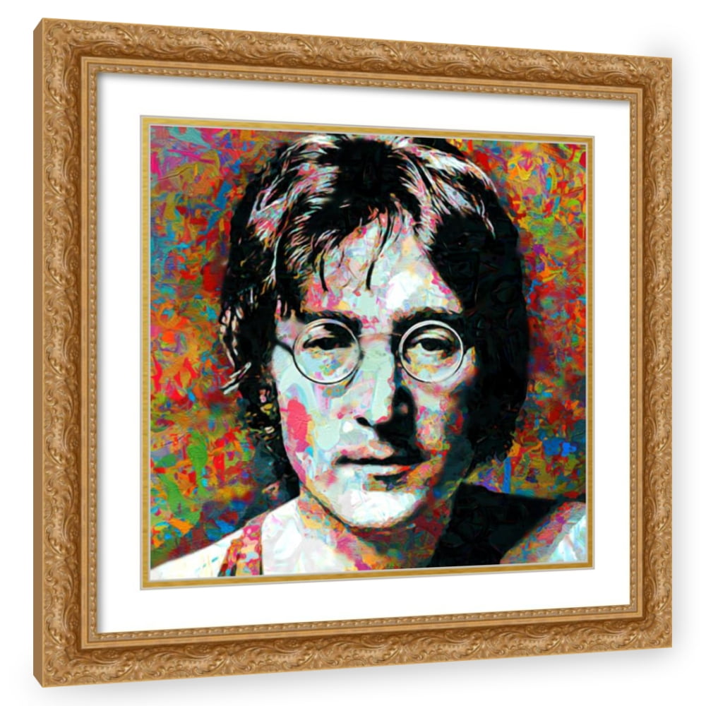 Stephen Chambers 15x15 Gold Ornate Wood Framed With Double Matting Wall Art Titled - John Lennon ...