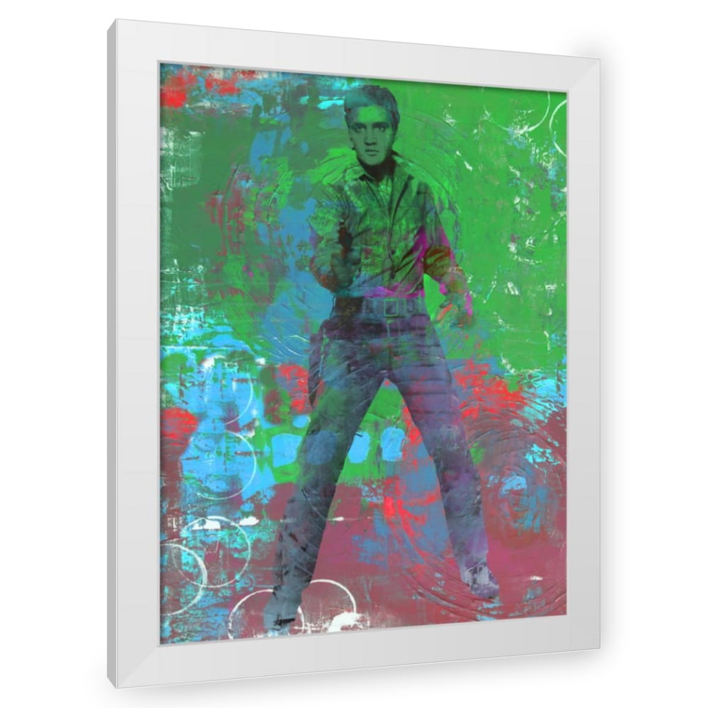 Stephen Chambers 15x18 White Modern Wood Framed Wall Art Titled - Elvis ...