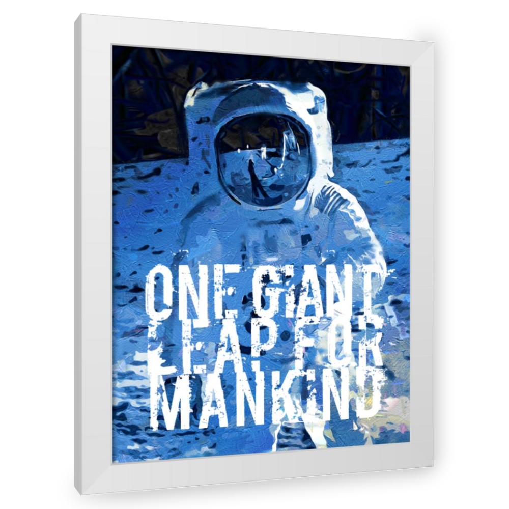 Stephen Chambers 19x24 White Modern Wood Framed Wall Art Titled - Giant Leap 2 - Walmart.com