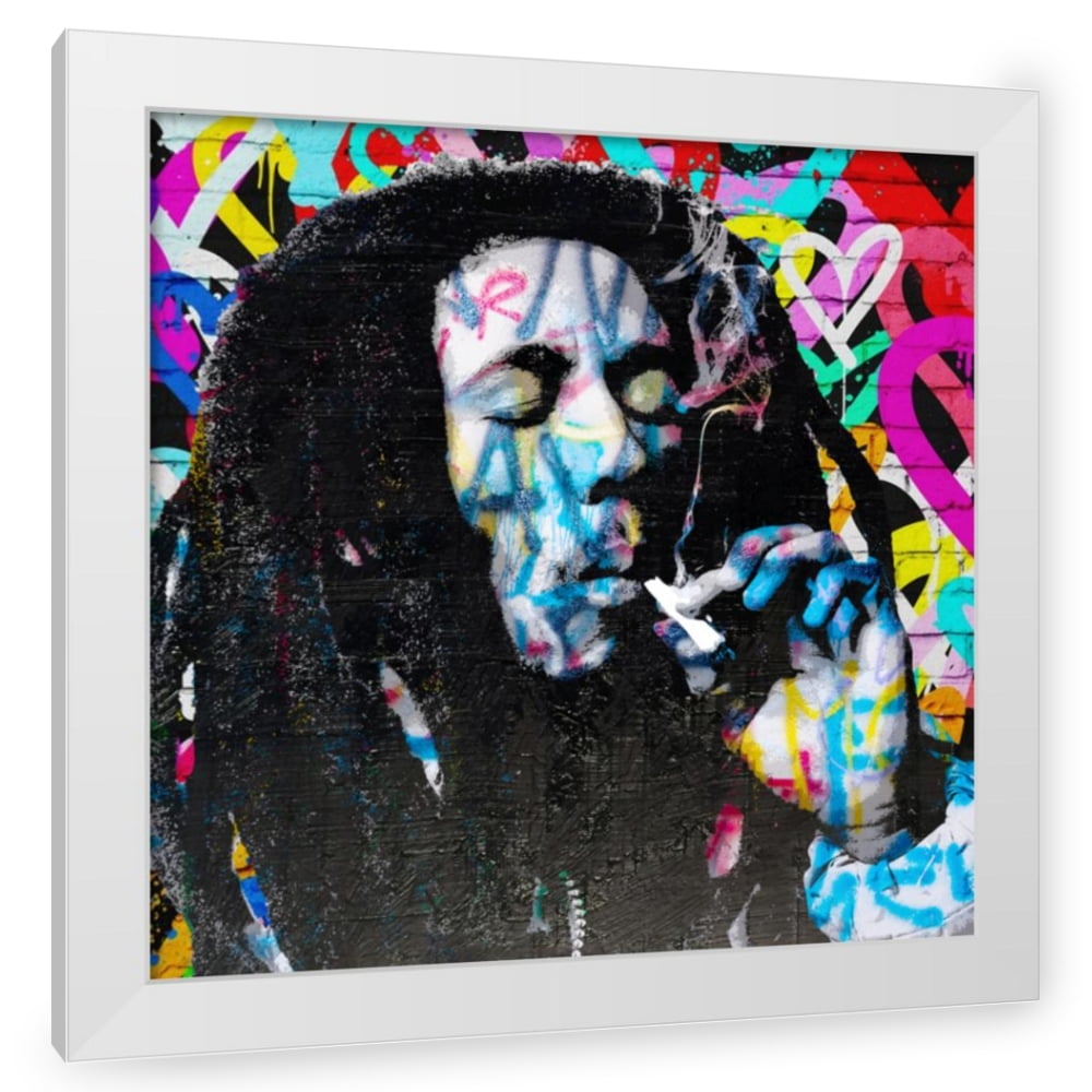 Stephen Chambers 20x20 White Modern Wood Framed Wall Art Titled - Love ...