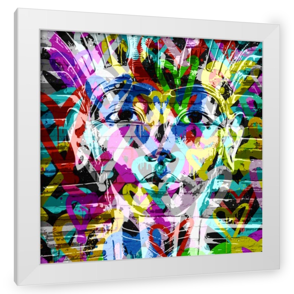 Stephen Chambers 20x20 White Modern Wood Framed Wall Art Titled - Love ...