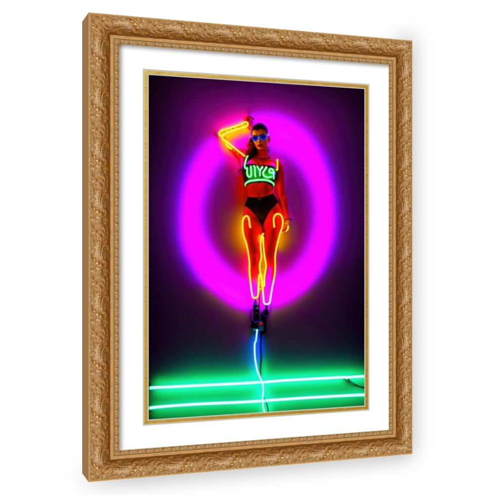 Stephen Chambers 23x32 Gold Ornate Wood Framed With Double Matting Wall Art Titled - Neon Venus ...