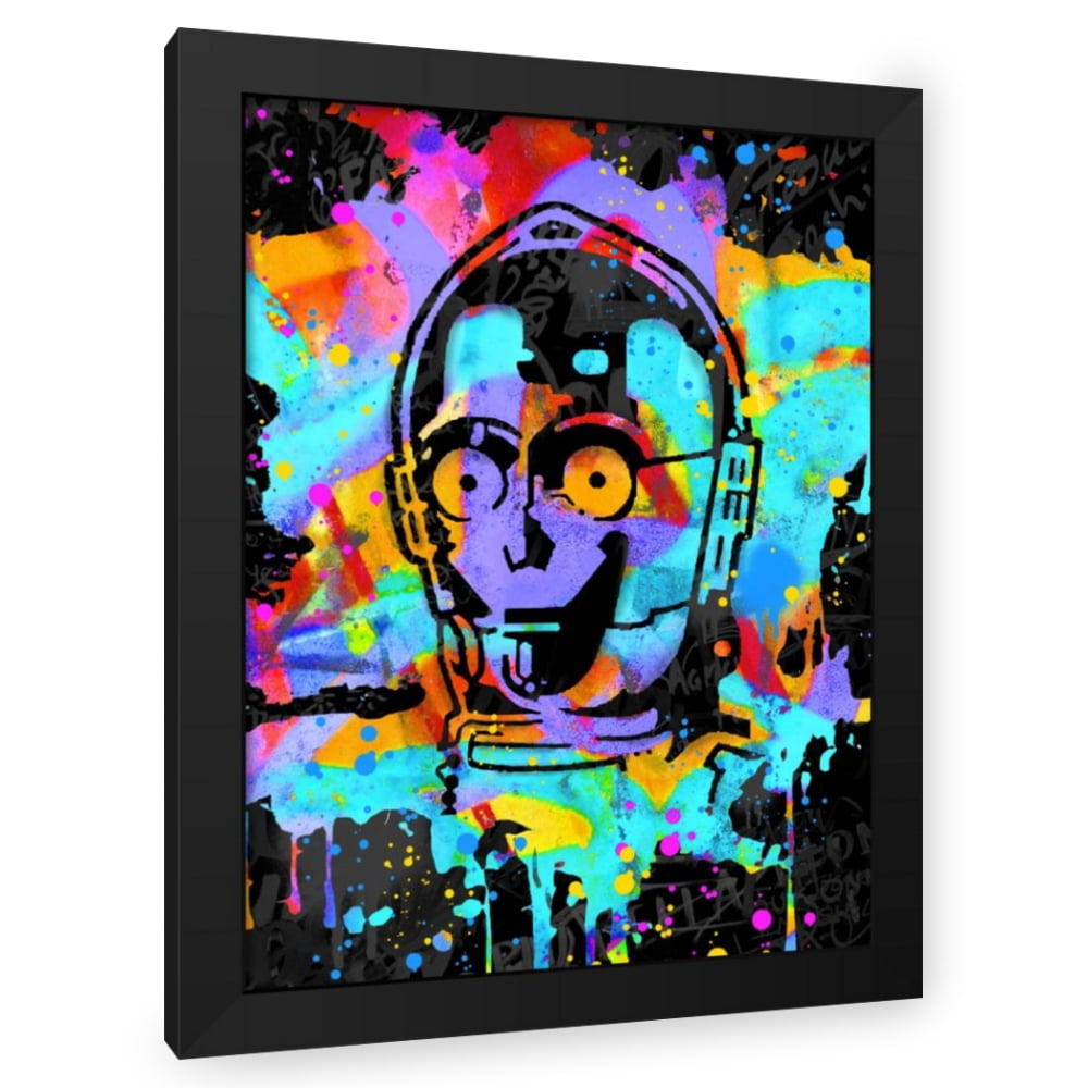 Stephen Chambers 25x32 Black Modern Wood Framed Wall Art Titled - C 3Po ...