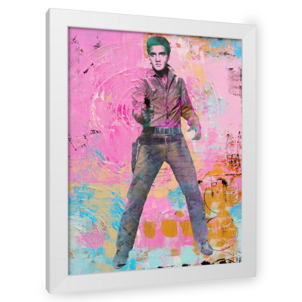 Stephen Chambers 25x32 White Modern Wood Framed Wall Art Titled - Elvis ...