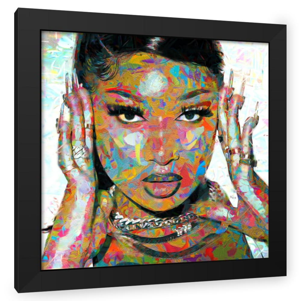 Stephen Chambers 26x26 Black Modern Wood Framed Wall Art Titled Megan
