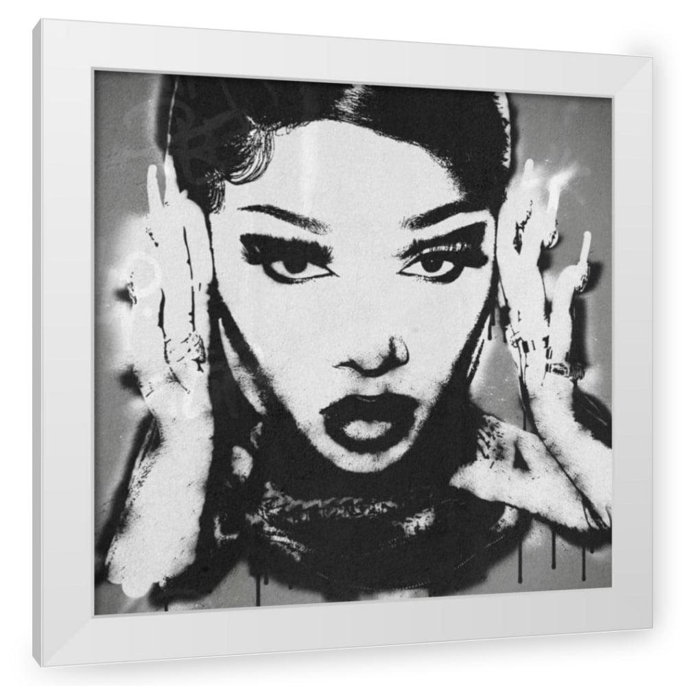 Stephen Chambers 26x26 White Modern Wood Framed Wall Art Titled - Megan ...
