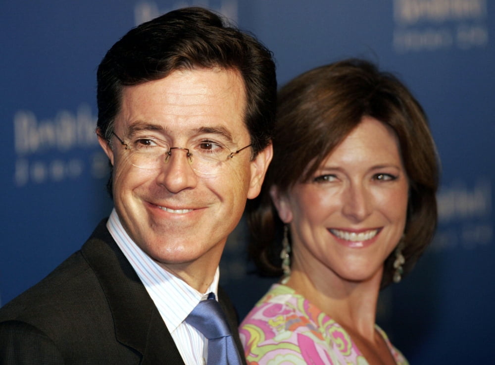 Stephen Colbert, Wife At Arrivals For Bewitched World Premiere, The ...