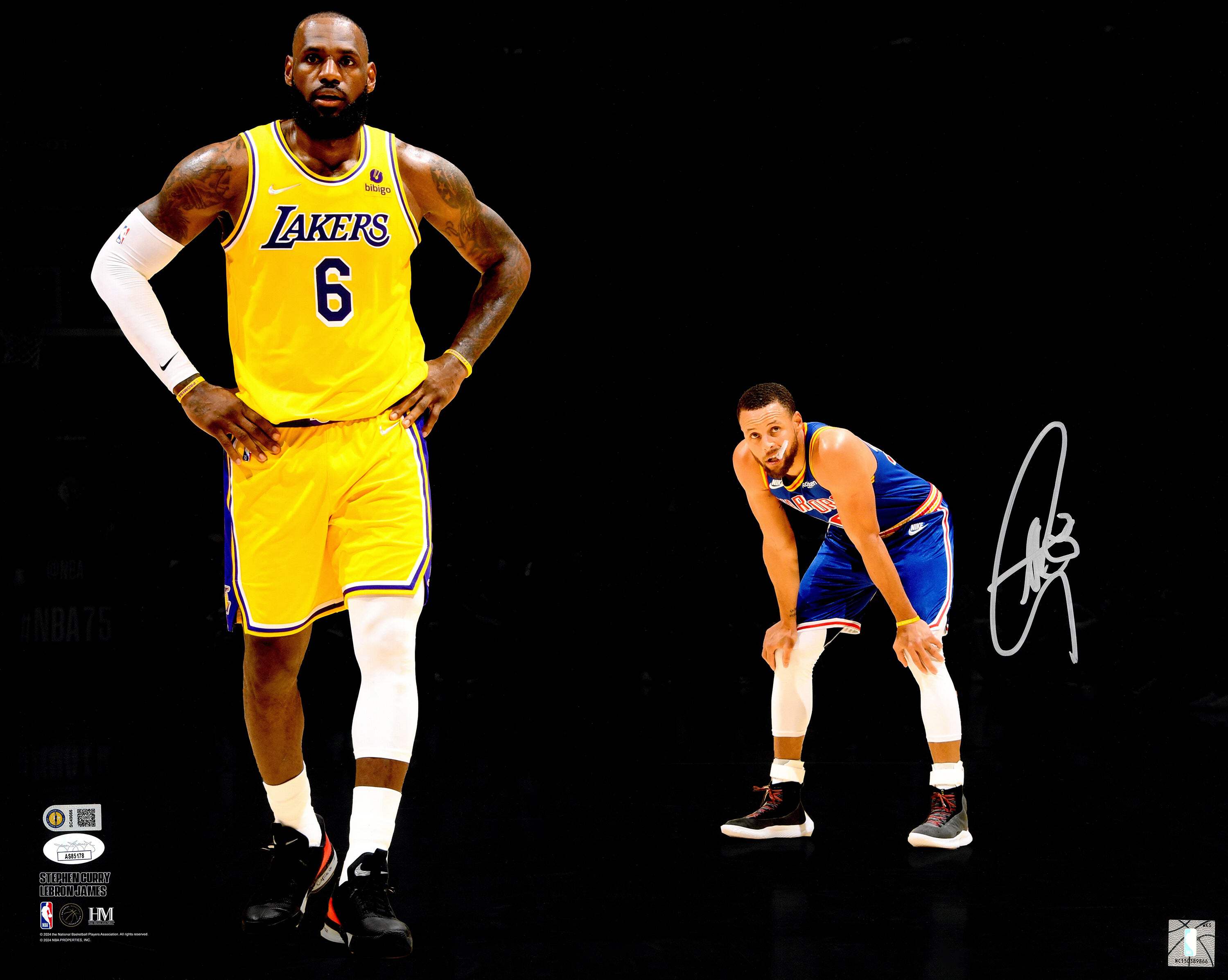 Stephen Curry Autographed 16x20 Photo Golden State Warriors With LeBron ...