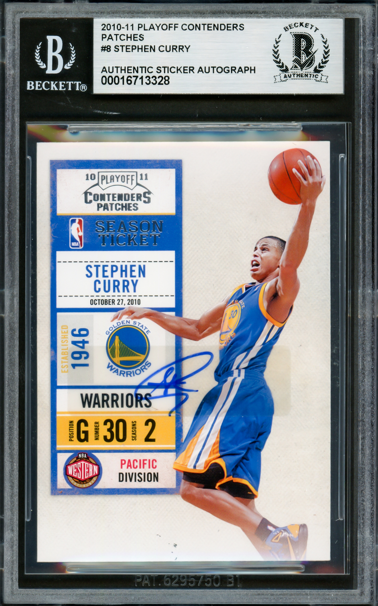 Stephen Curry Autographed 2010-11 Playoff Contenders Card #8 Golden ...