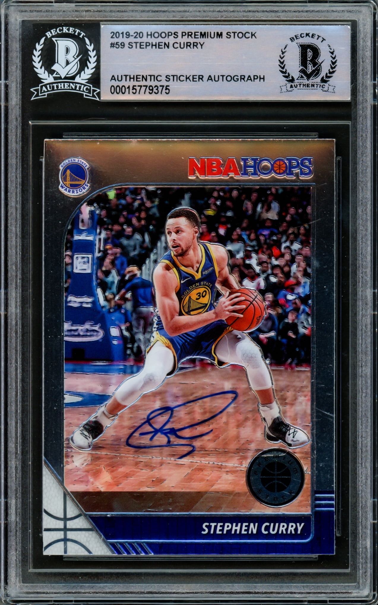 Stephen Curry Autographed 2019-20 Hoops Premium Stock Card #59 Golden ...