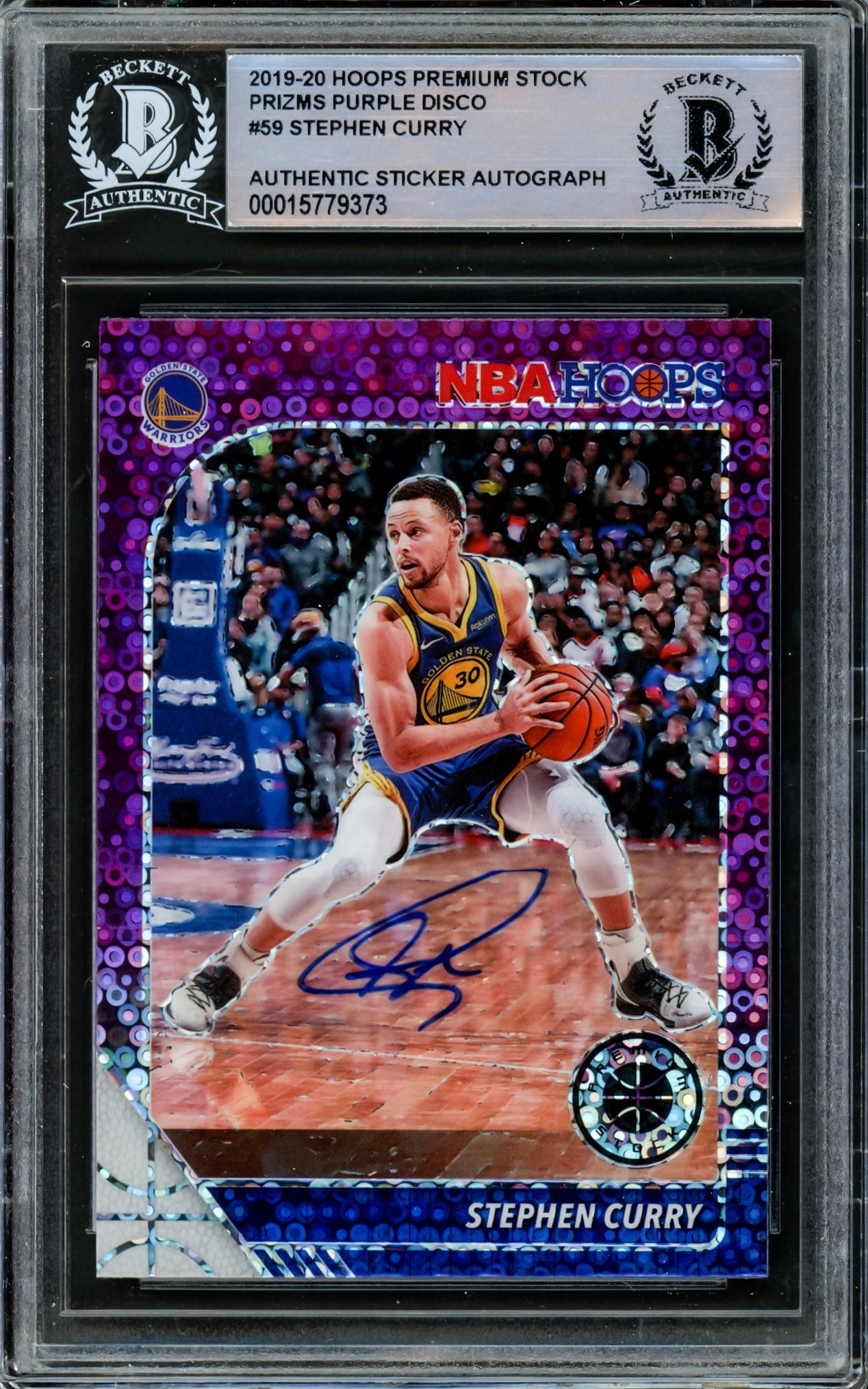 Stephen Curry Autographed 2019-20 Hoops Premium Stock Purple Disco ...