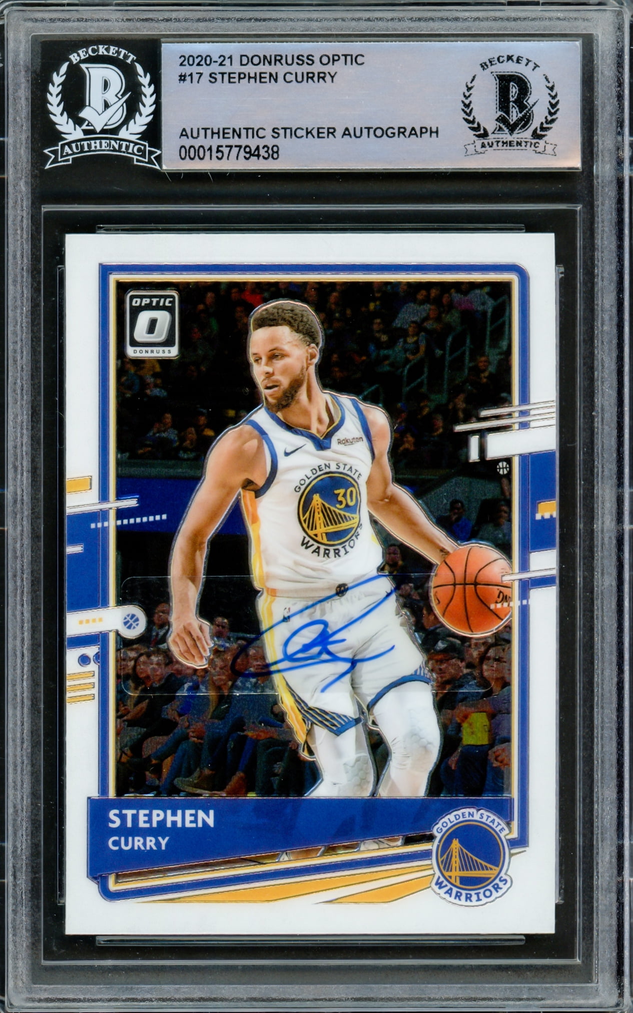 Stephen Curry Autographed 2020-21 Donruss Optic Card #17 Golden State ...