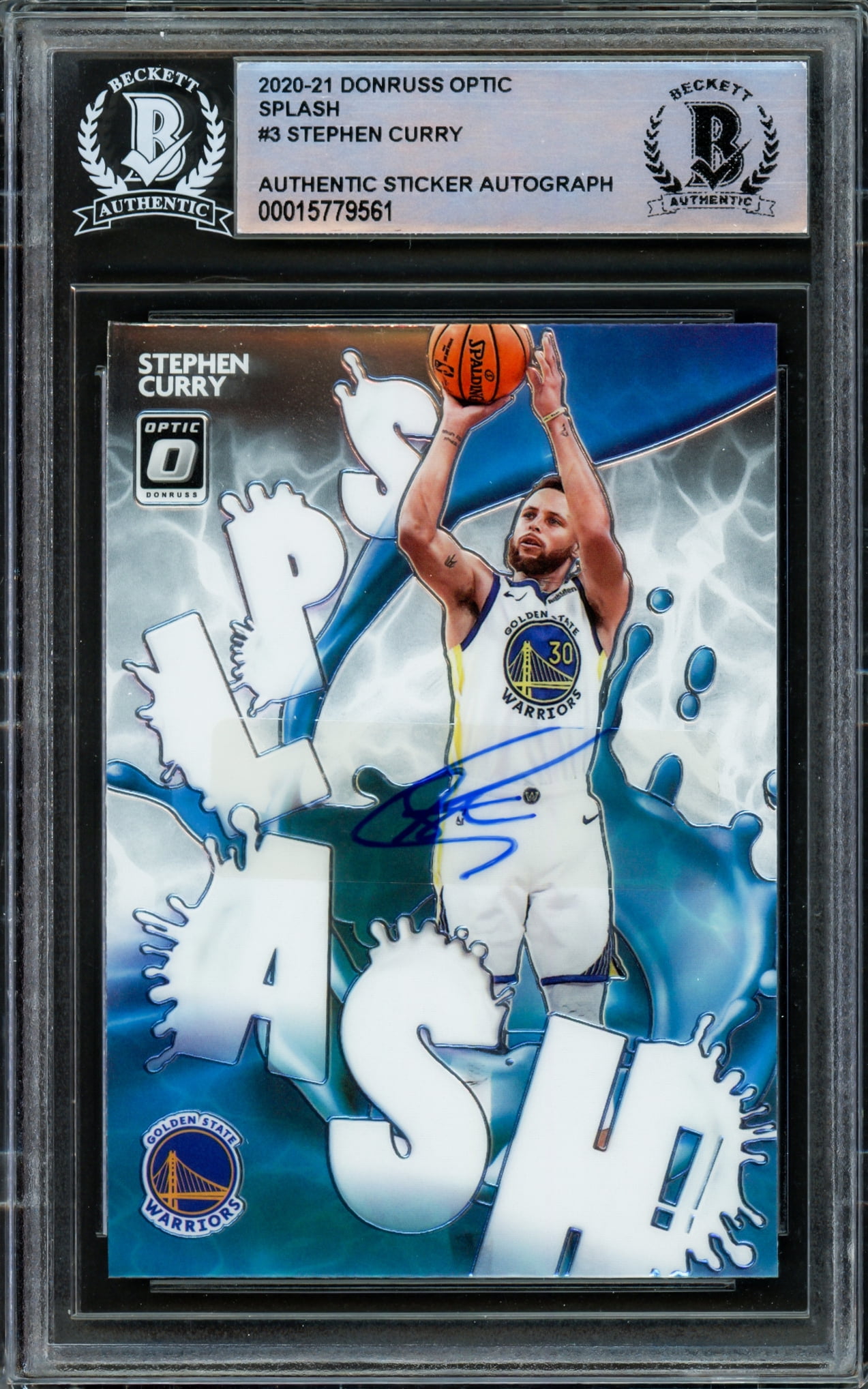 Stephen Curry Autographed 2020-21 Donruss Optic Splash Card #3 Golden ...