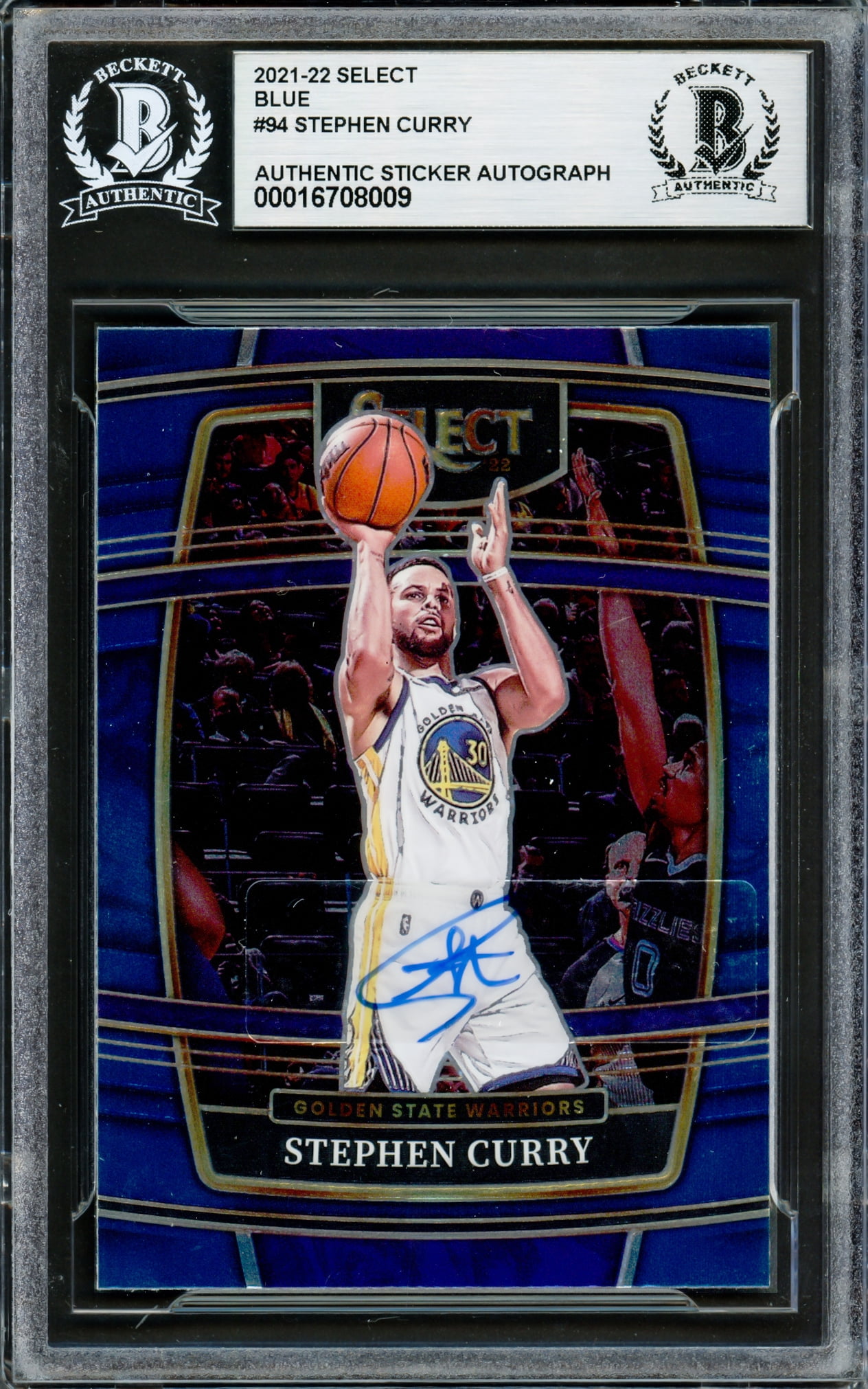 Stephen Curry Autographed 2021-22 Select Blue Card #94 Golden State ...