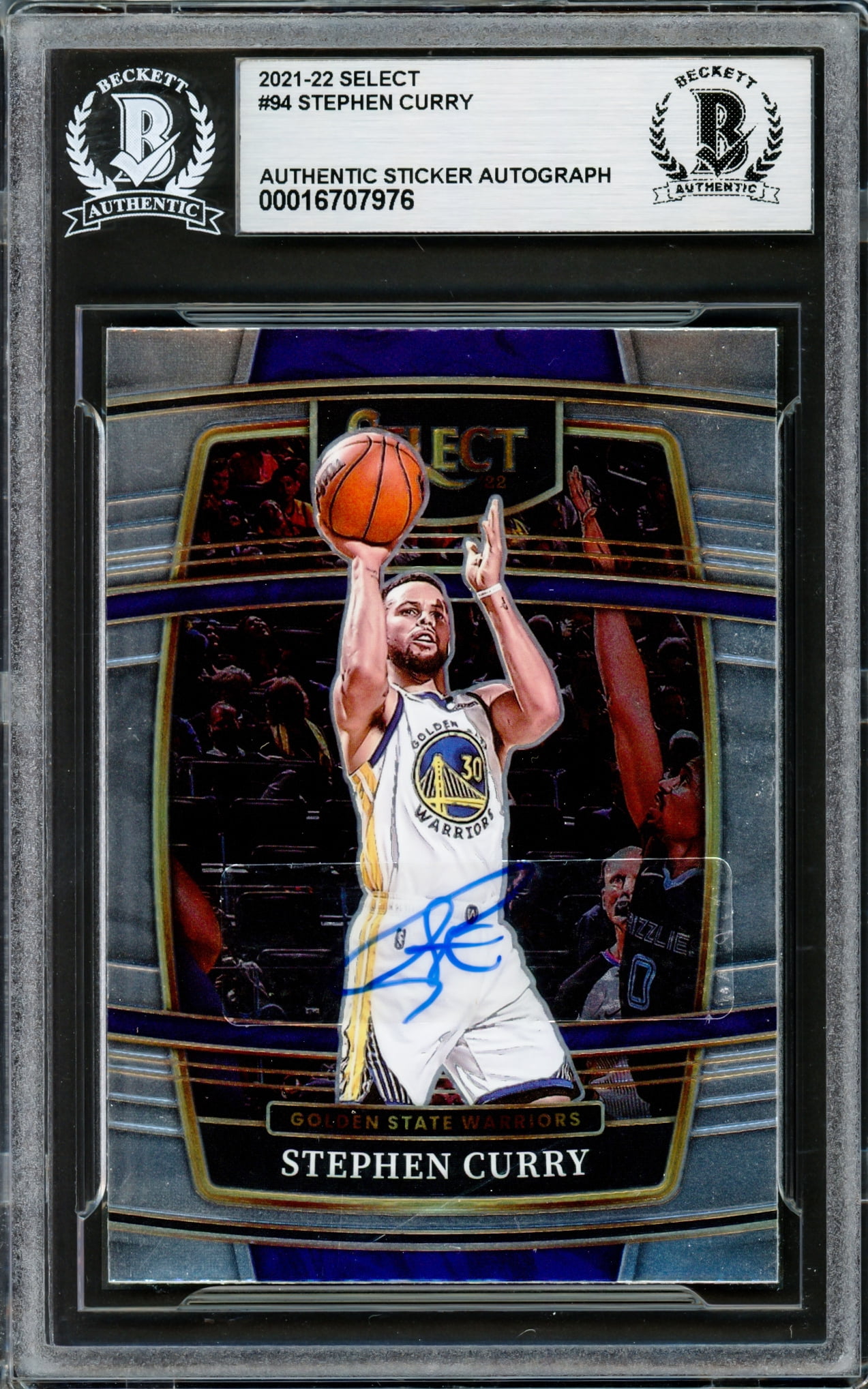 Stephen Curry Autographed 2021-22 Select Card #94 Golden State Warriors ...
