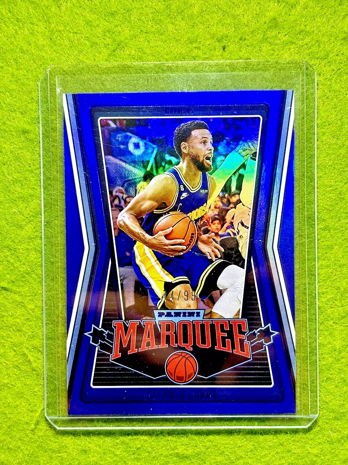 Stephen Curry BLUE PRIZM # /99 MARQUEE CARD JERSEY #30 WARRIORS 2022 ...