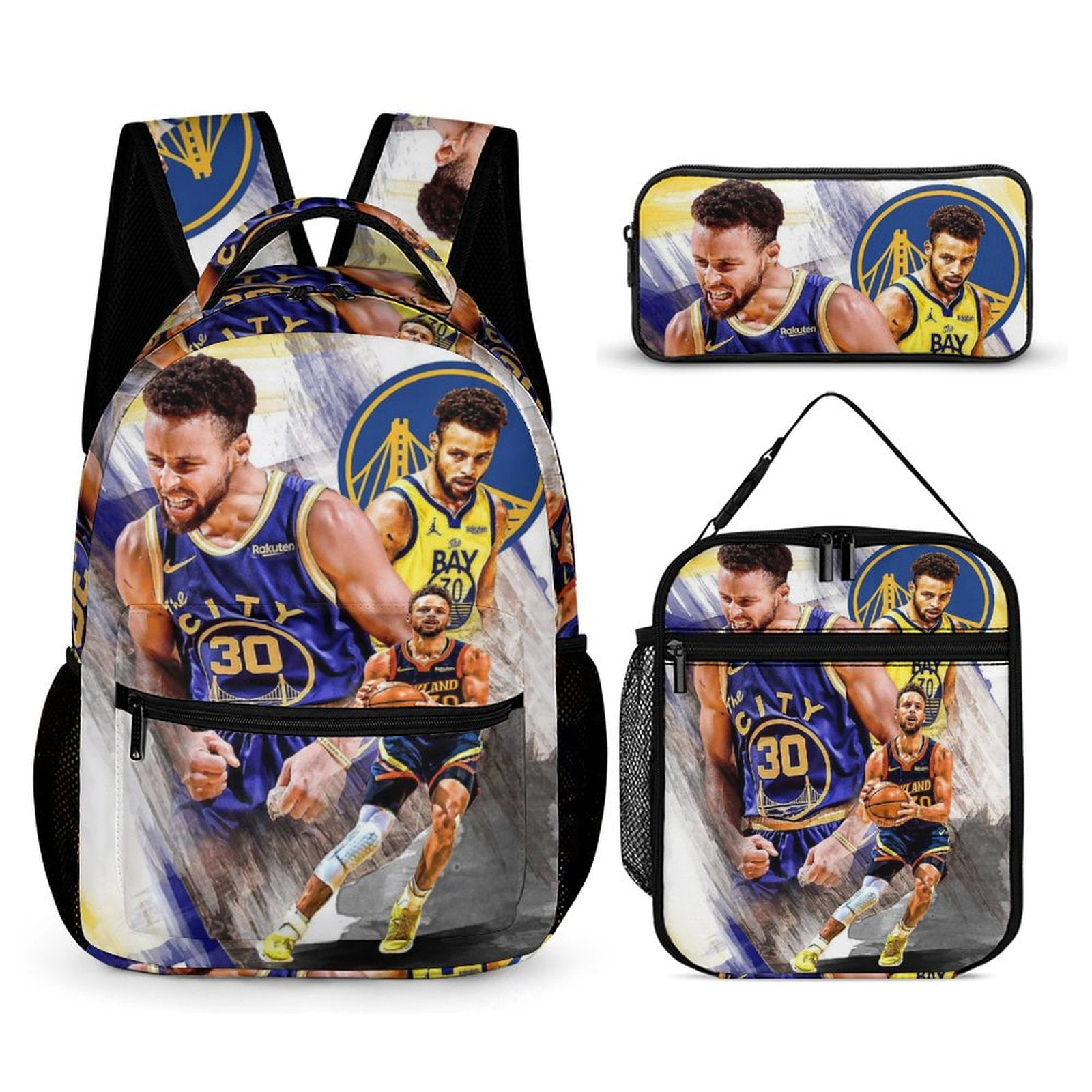 Stephen Curry Bag Backpack, 3Pcs Anime Cartoon Backpack Cute Bookbag ...