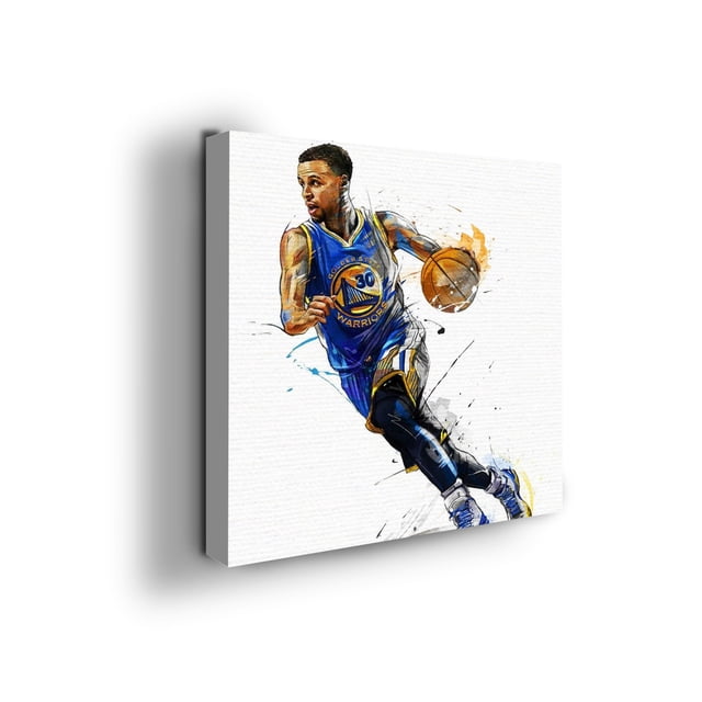 Stephen Curry Canvas Wall Art by Mavis Print- 14x14 inches Football ...