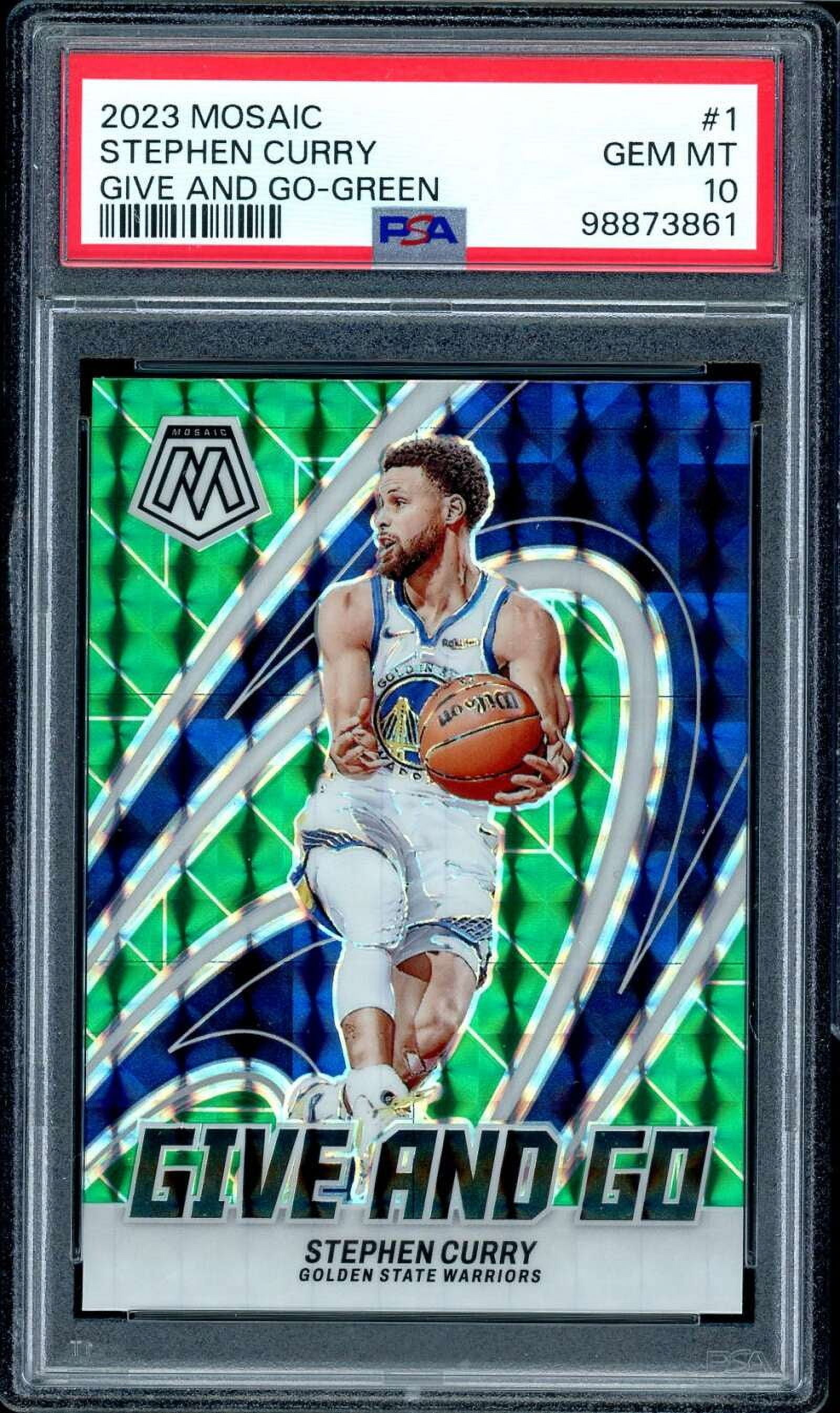 Stephen Curry Card 2023-24 Mosaic Give And Go Green #1 PSA 10 - Walmart ...