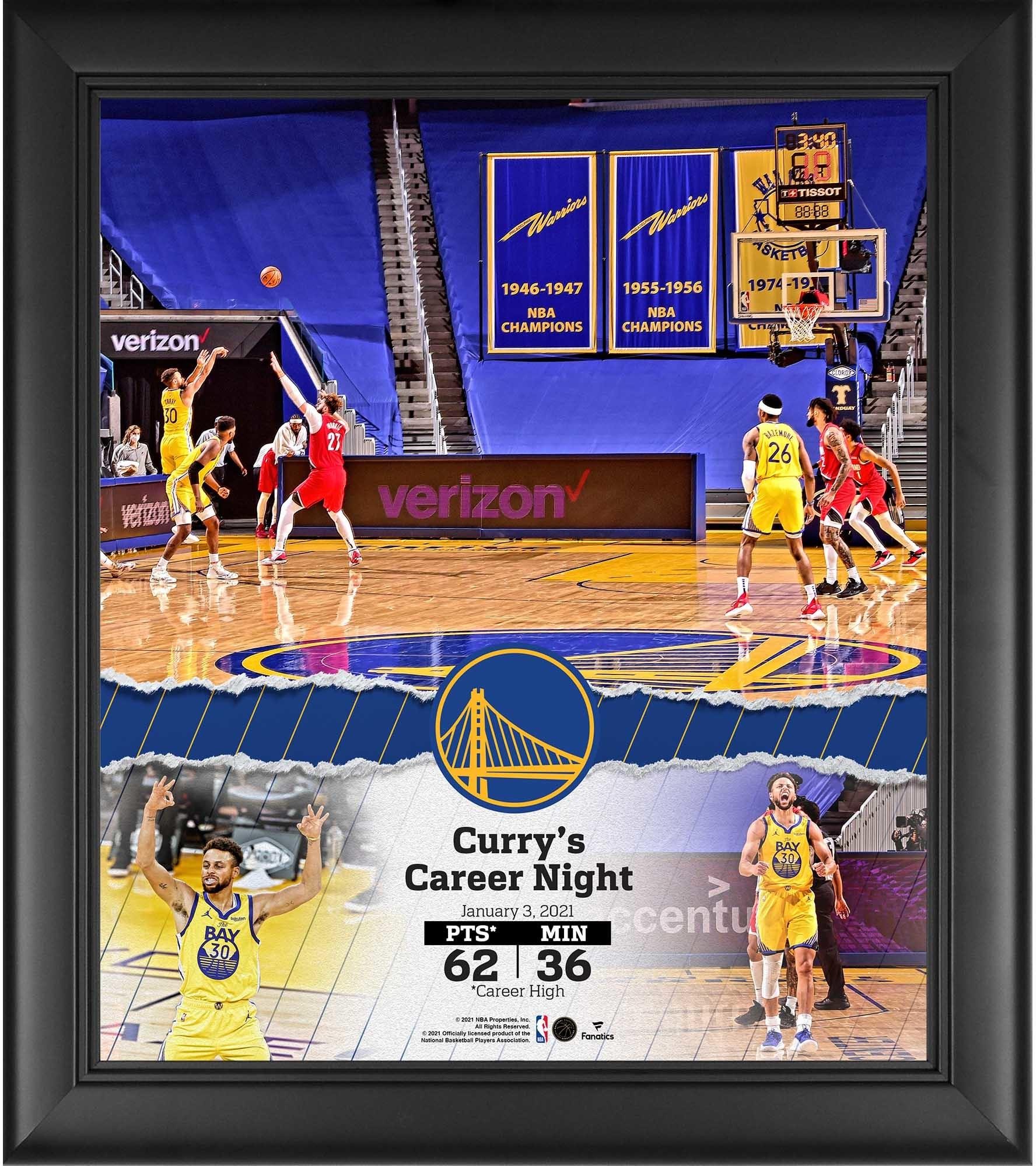 Stephen Curry Golden State Warriors Framed 15" x 17" Career High 62 ...