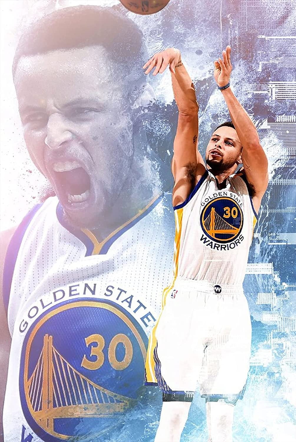 Stephen Curry Poster for Walls, Basketball Superstar Sports Canvas Wall ...