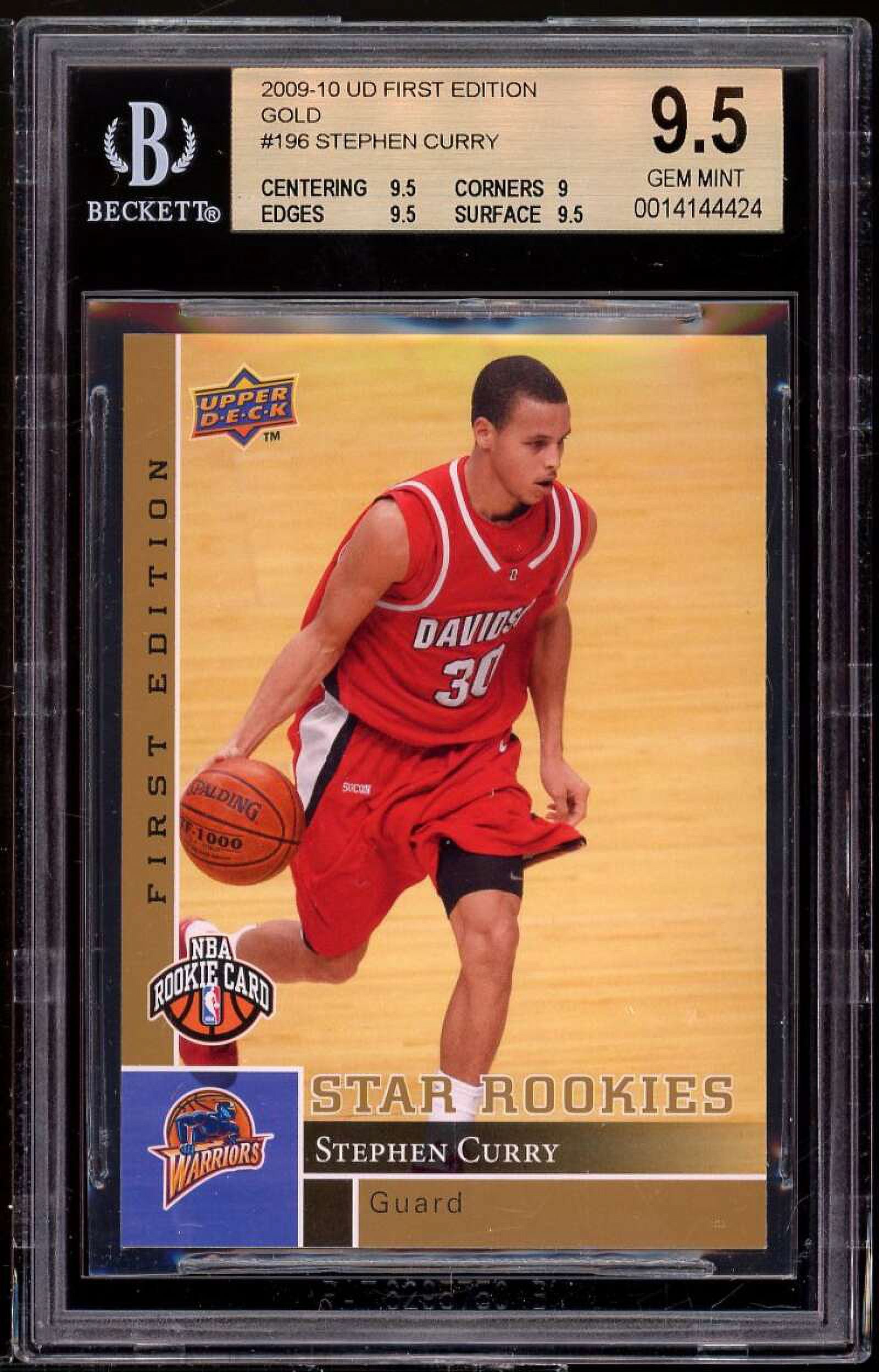 Stephen Curry Rookie 2009-10 UD First Edition Gold #196 BGS 9.5 (9.5 9 ...
