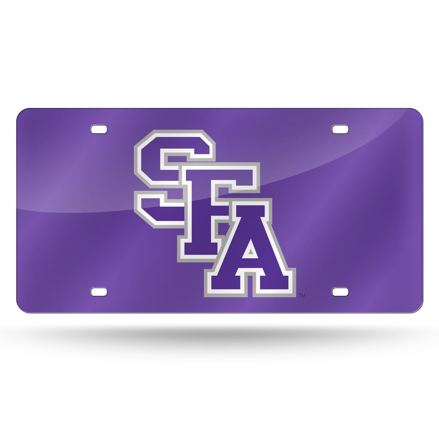Stephen F Austin Lumberjacks Purple Mirrored Laser Cut License Plate ...