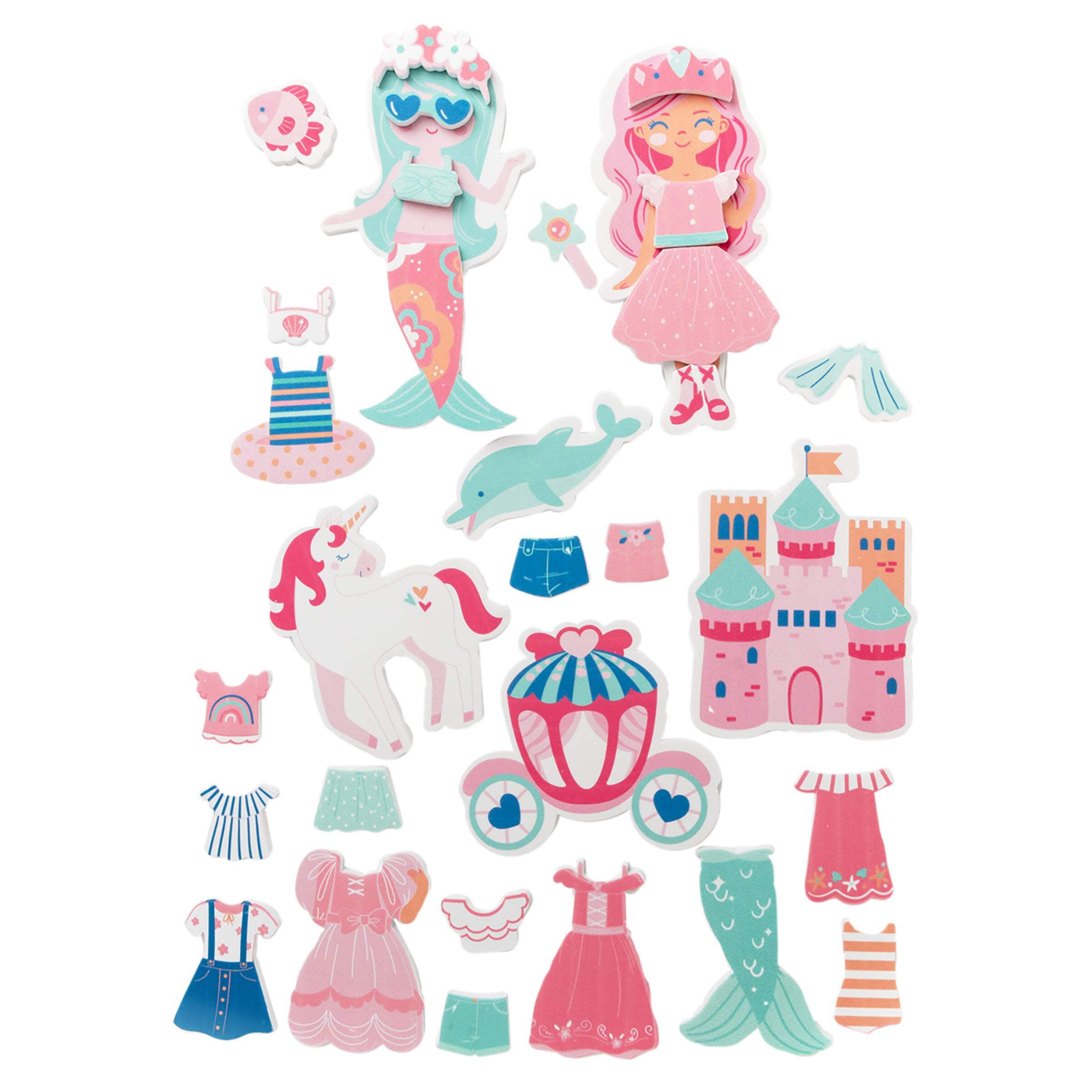 Stephen Joseph, Floating Dress-Up Foam Bath 35-Piece Toy Set, Girl ...