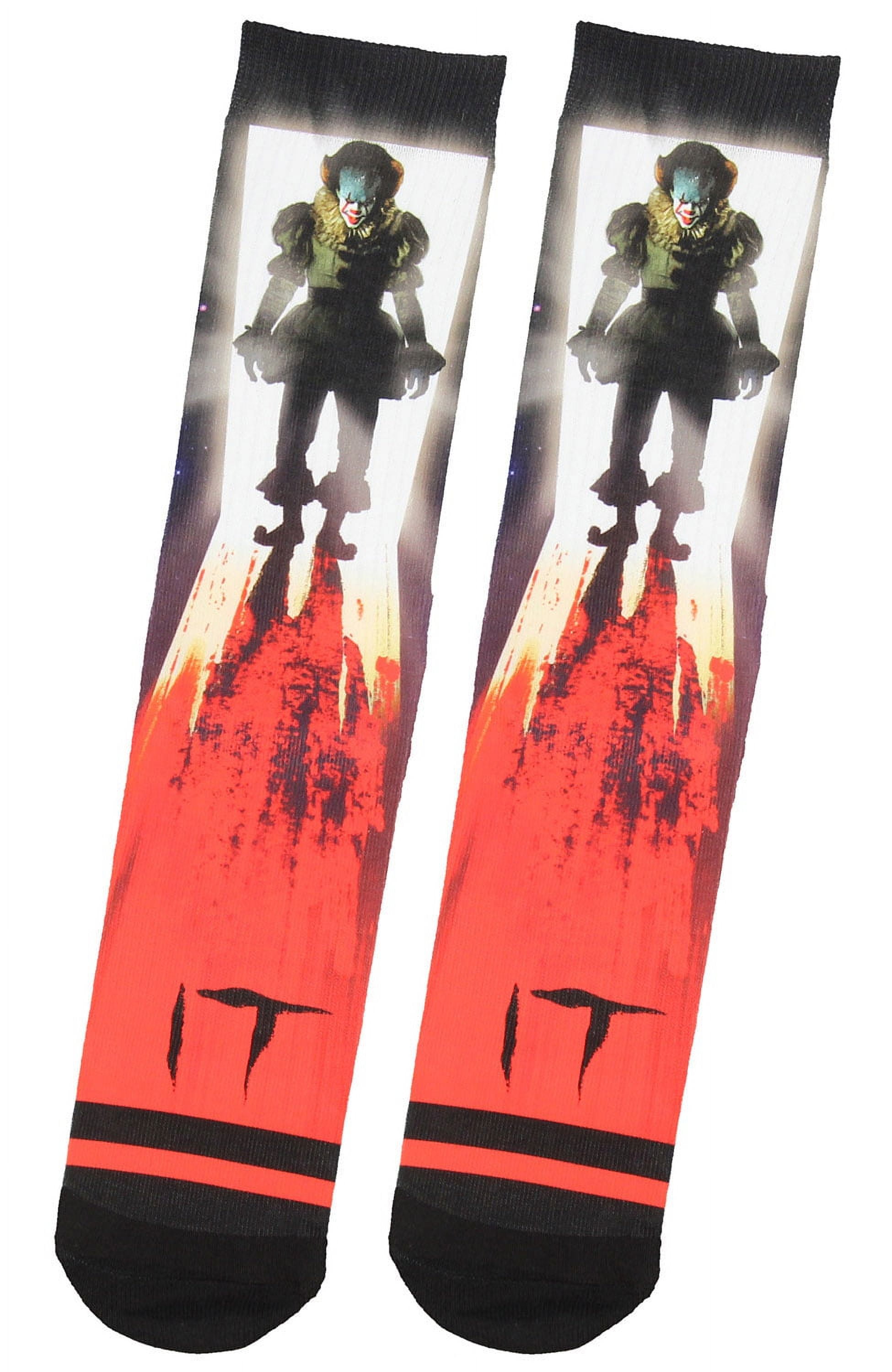 Stephen King IT Pennywise The Clown Blood Spatter Sublimated Crew Socks ...