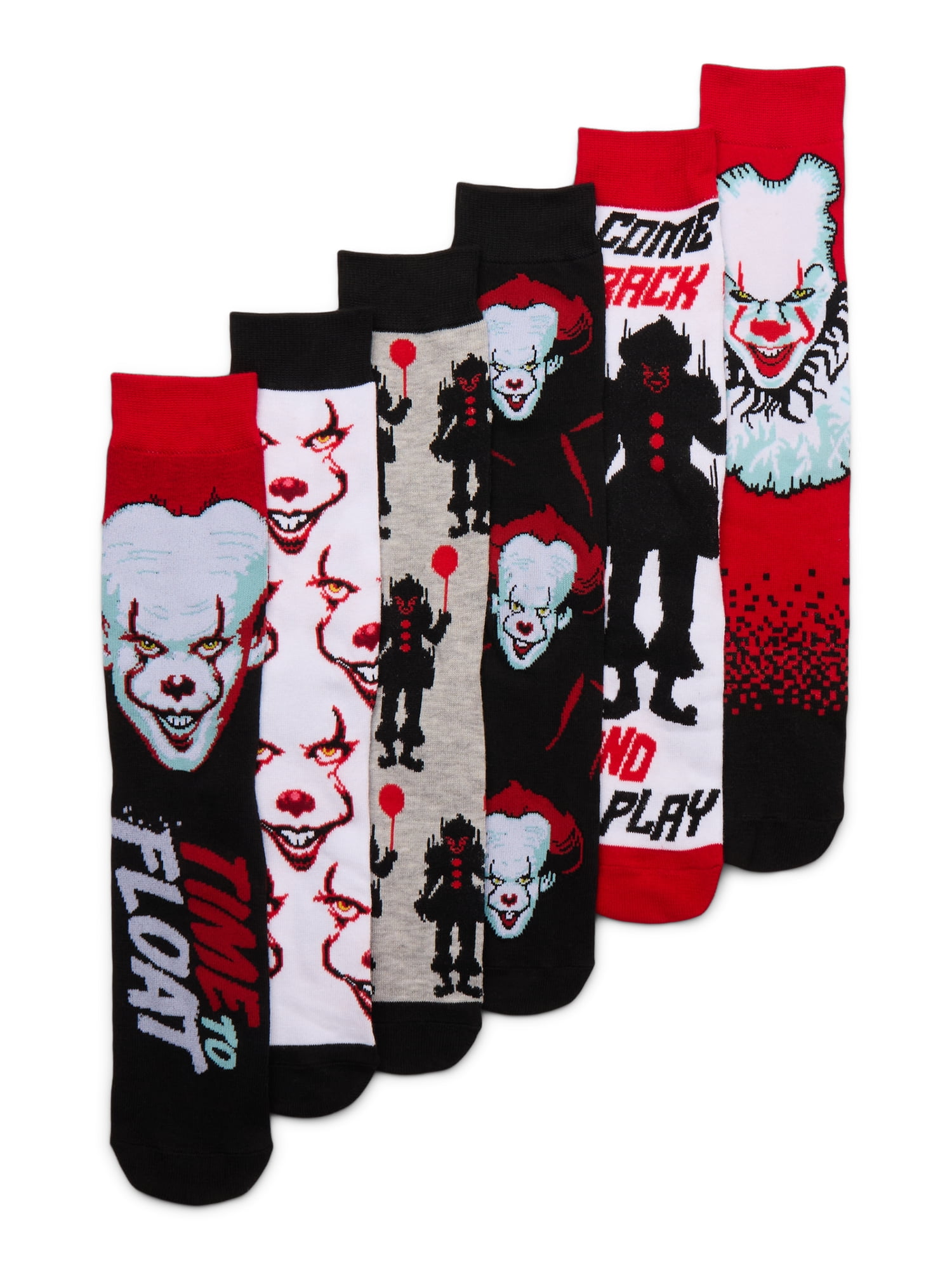 Stephen King's It Men's Crew Socks, 6-Pack, Shoe Sizes 8-12 - Walmart.com