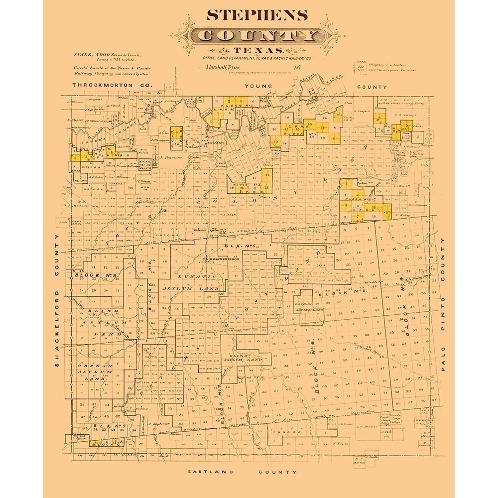 Stephens County Texas - Gast 1870 Poster Print by Gast GastTXST0003 ...