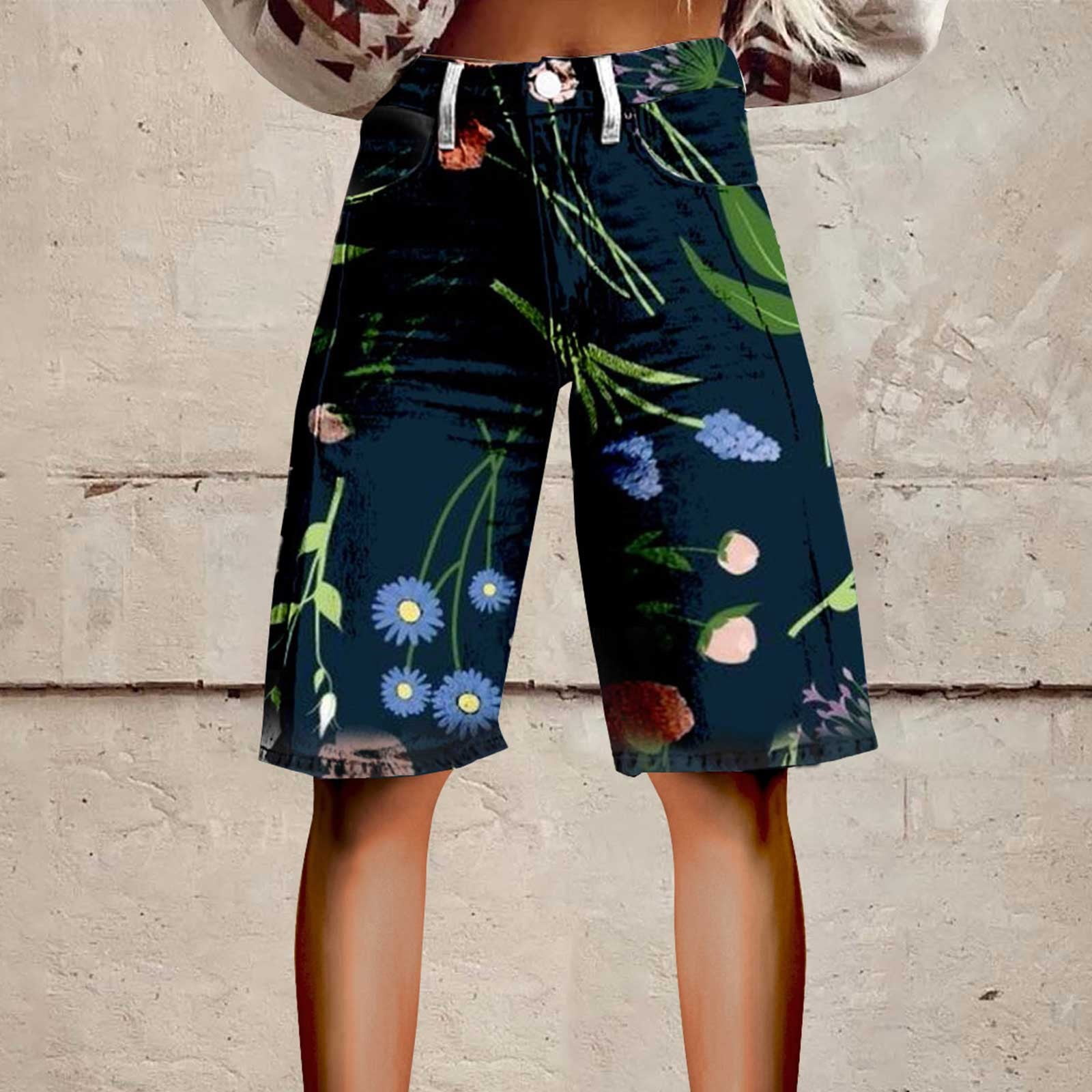 Stephy Flare Denim Shorts for Women Wide Leg Denim Shorts Woman Vintage ...