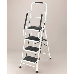 LivingSURETM Portable Foldable Step Ladder with Handles XL for Adults ...