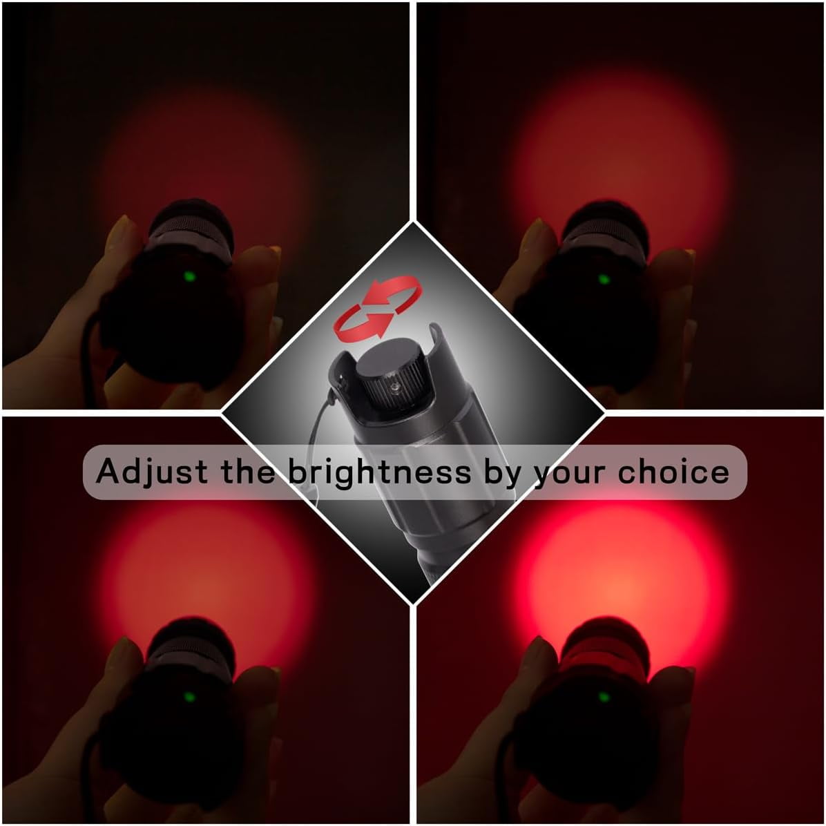 Stepless Dimming Red Light Flashlight, 620Nm-630Nm High Purity Red ...