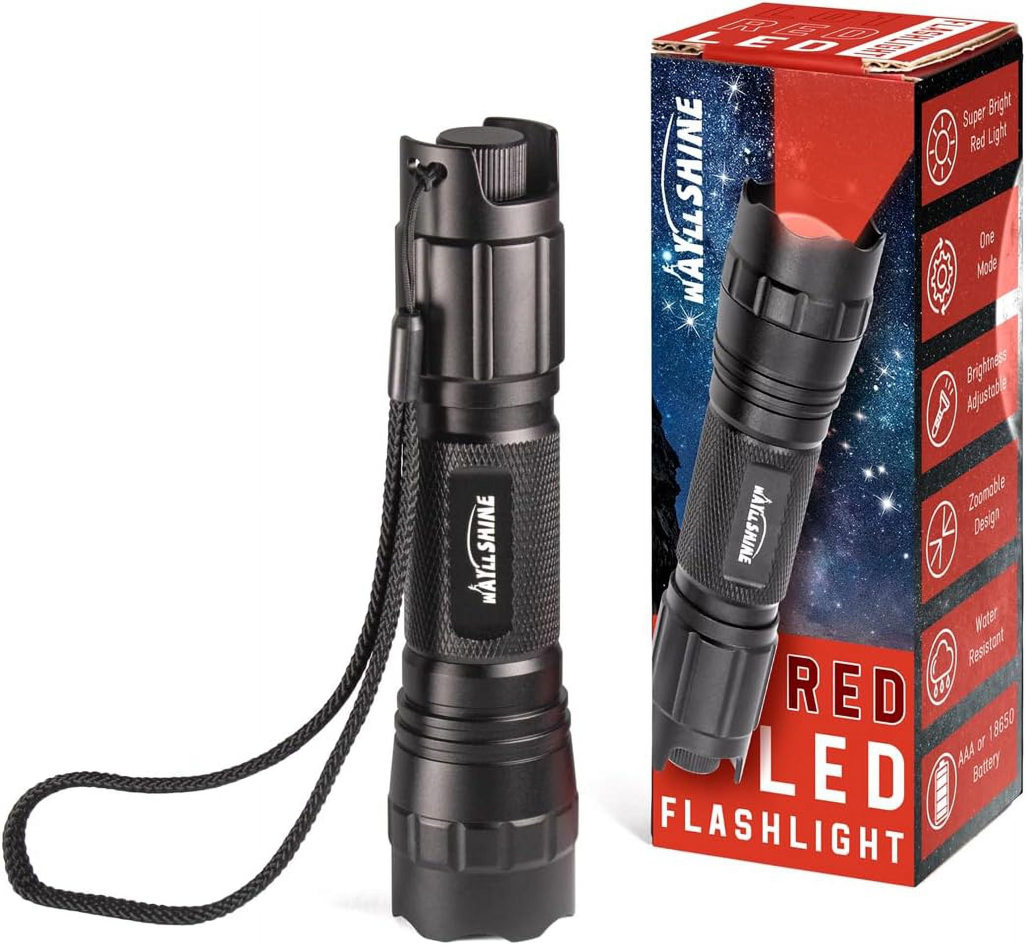 Stepless Dimming Red Light Flashlight, 620nm-630nm High Purity Red ...