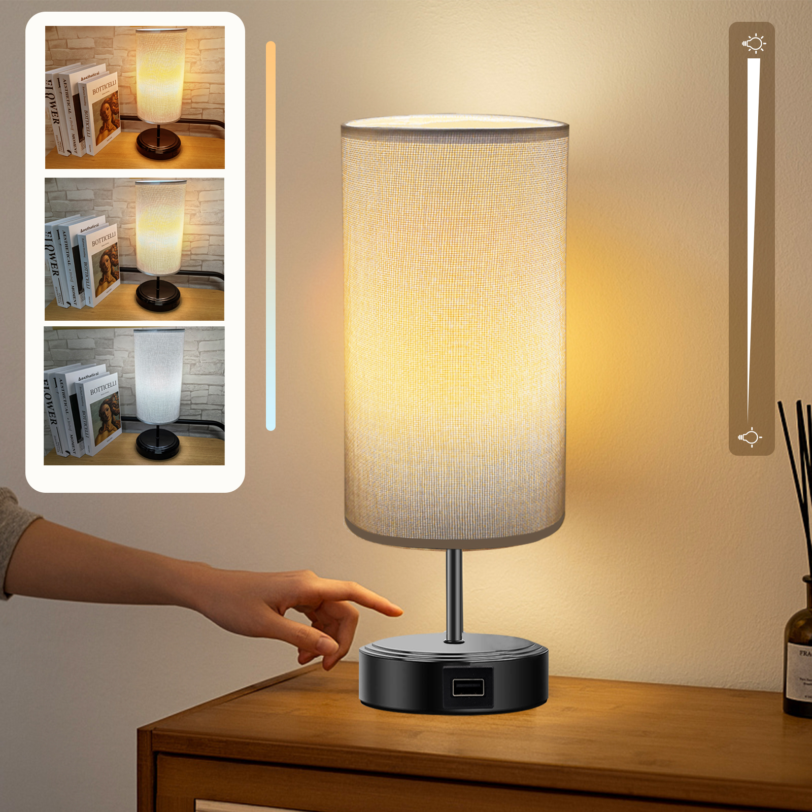 Gold Modern Desk Lamp Industrial Bedside Lamp for Bedroom Office ...