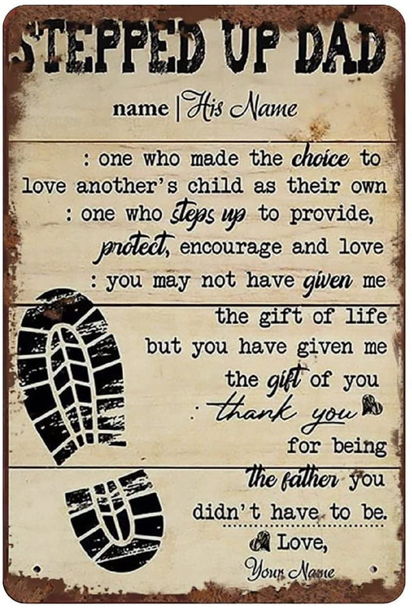 Stepped Up Dad Happy Father's Day Vintage Aluminium Sign Metal ...