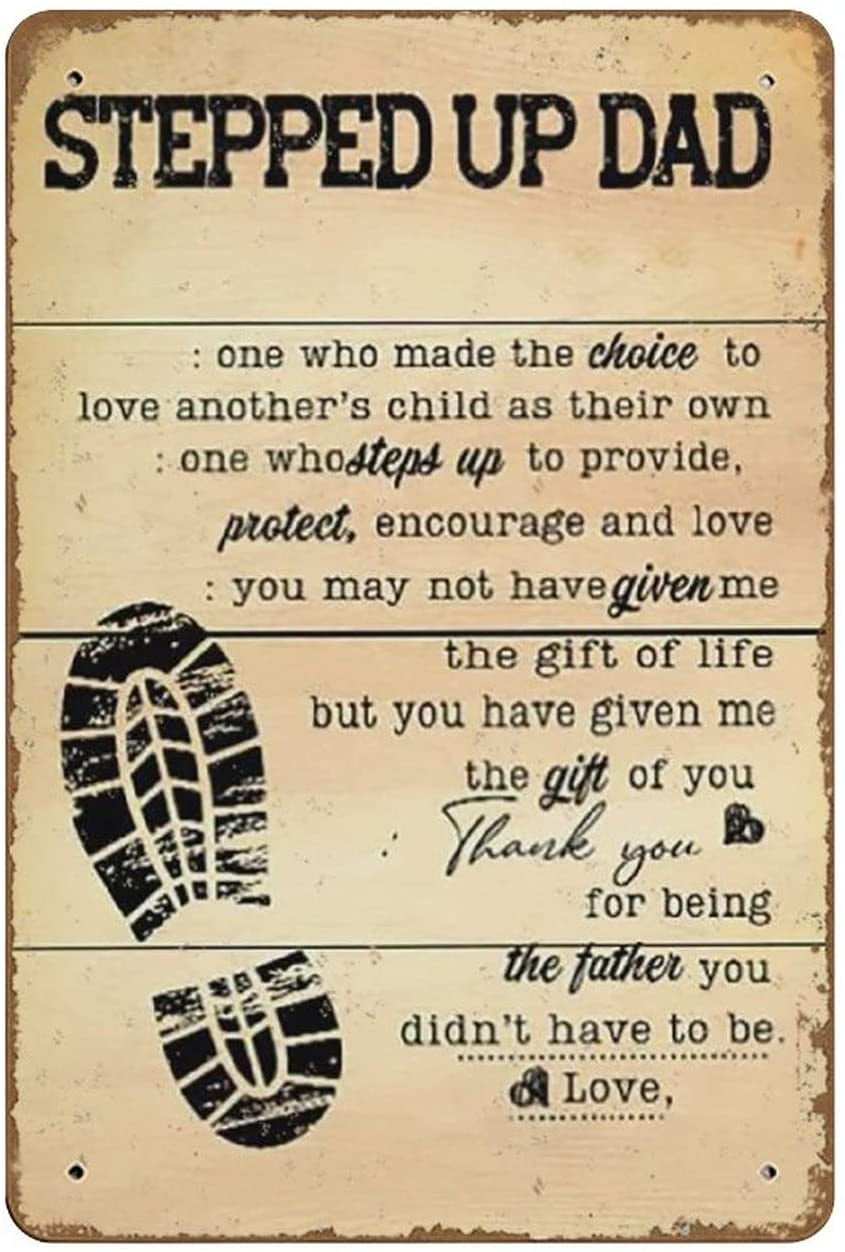 Stepped Up Dad Poster Stepdad Birthday Wall Art Thank You for Being ...