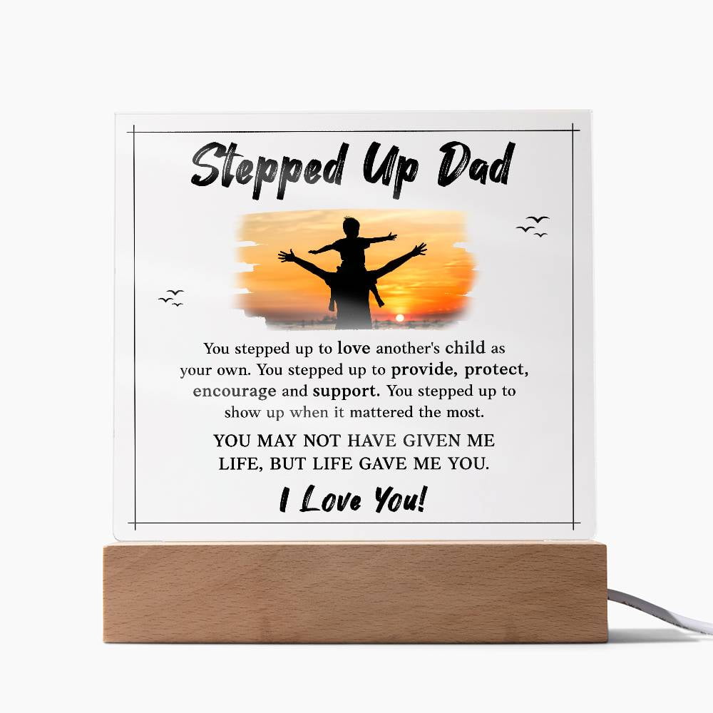 Stepped Up Dad Printed Square Shaped Acrylic Plaque - Walmart.com