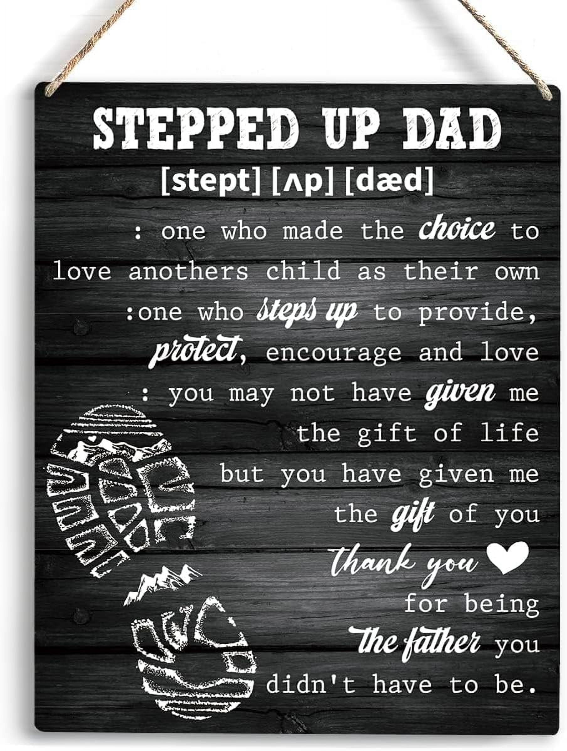 Stepped Up Dad Wooden Hanging Sign Happy Fathers Day Decor Best Gifts ...