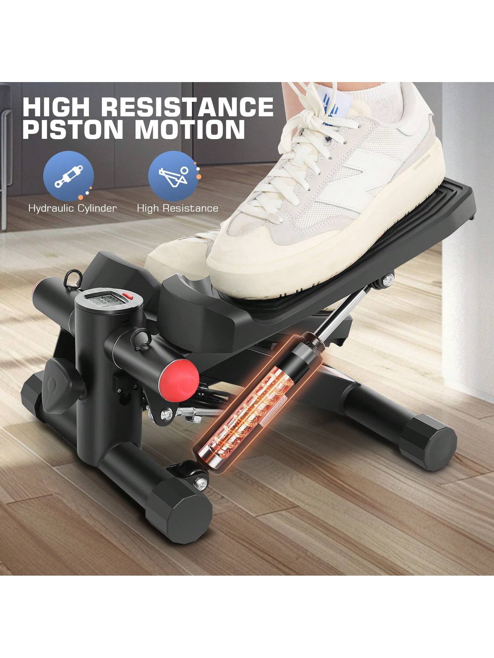 Stepper With Resistance Bands, Hydraulic Mini Stepper With LCD Monitor ...