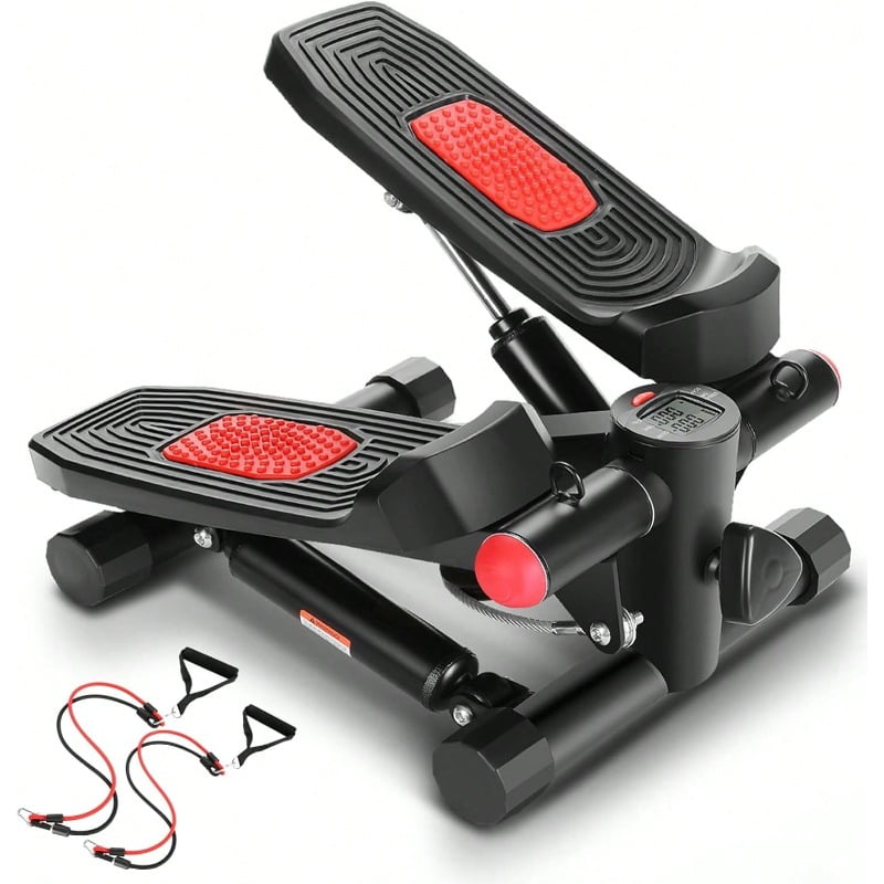 Stepper With Resistance Bands, Hydraulic Mini Stepper With LCD Monitor ...