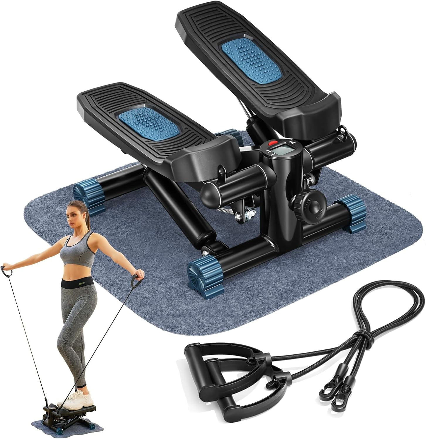 Steppers for Exercise at Home, Mini Stair Stepper with Resistance Bands ...