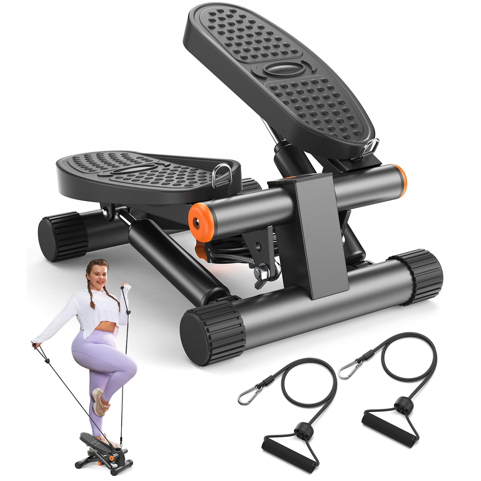 Steppers for Exercise, Mini Stair Stepper with Resistance Bands at Home ...